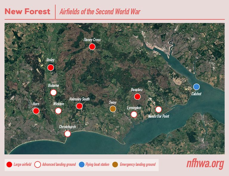 WW2 New Forest Airfields Map & Locations - New Forest & Hampshire ...